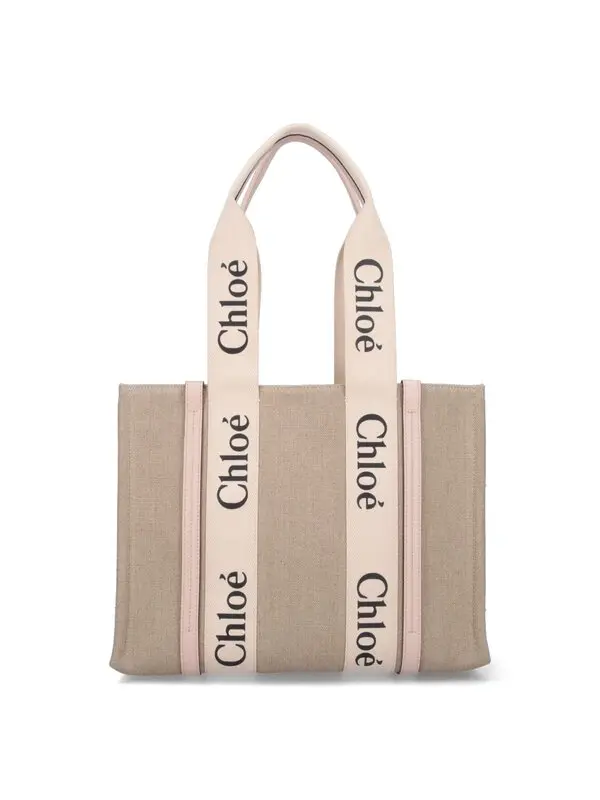 Chloé Woody Medium Tote Bag - Cream