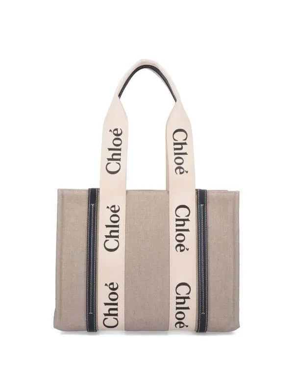 Chloé Woody Medium Tote Bag - Cream