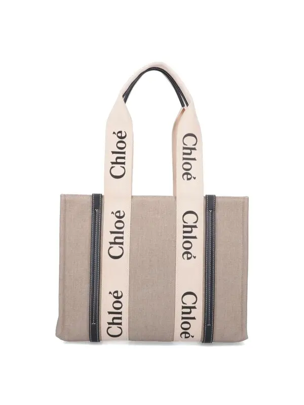Chloé Woody Medium Tote Bag - Cream