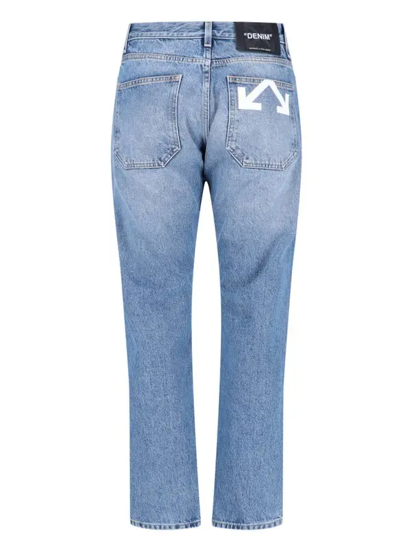 Off-White Half-arrow Straight Jeans - Blue