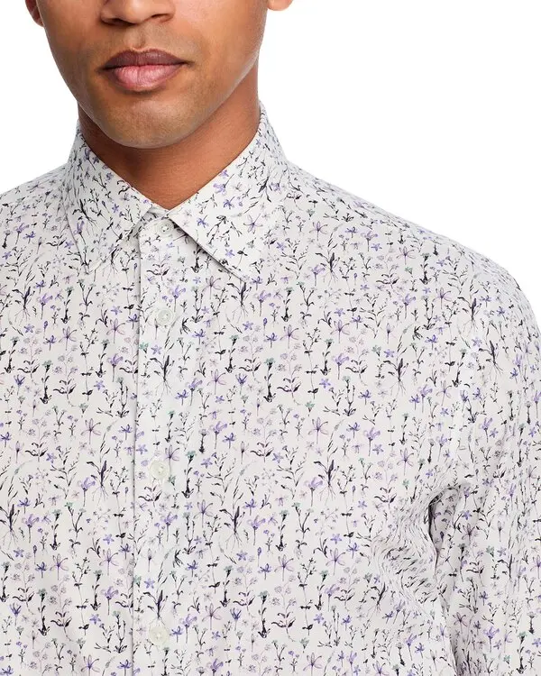 Paul Smith Tailored Fit Garden Print Shirt - Lilac