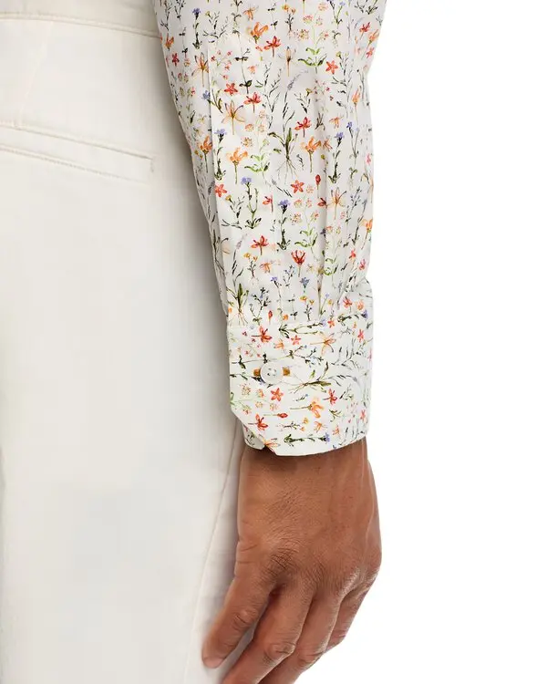 Paul Smith Tailored Fit Garden Print Shirt - Orange