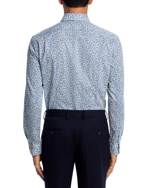 Paul Smith Tailored Fit Floral Print Shirt - Navy