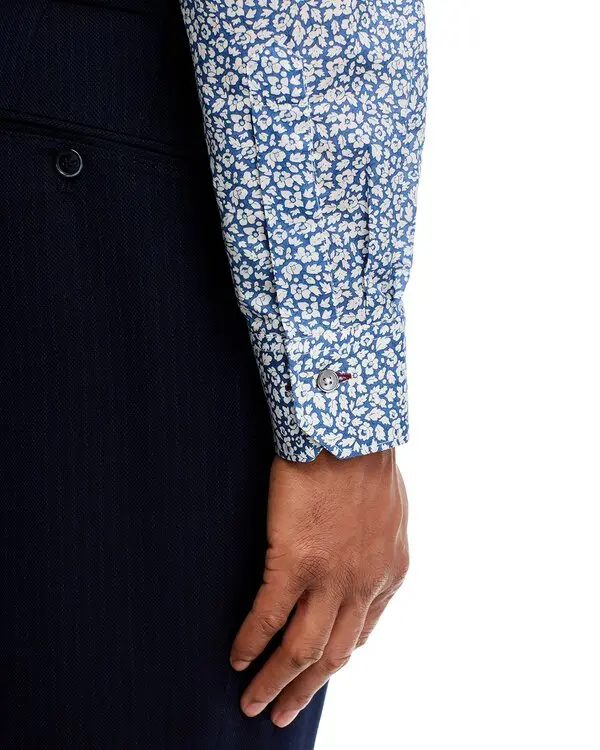 Paul Smith Tailored Fit Floral Print Shirt - Navy