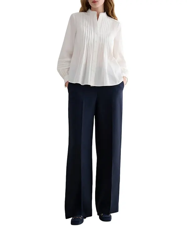 HOBBS LONDON Petite Alessia Linen Wide Leg Trousers