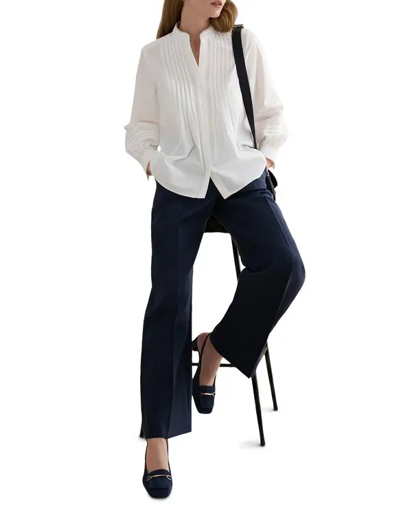 HOBBS LONDON Petite Alessia Linen Wide Leg Trousers