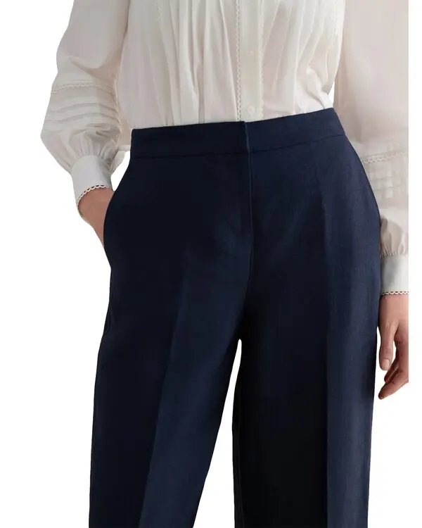HOBBS LONDON Petite Alessia Linen Wide Leg Trousers