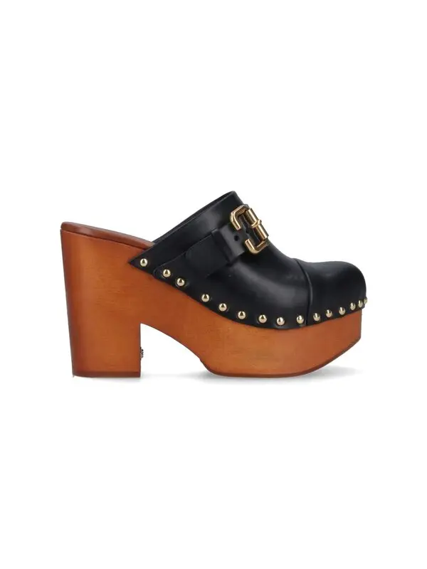 Chloé Mules With Wedge "jeannette - Black