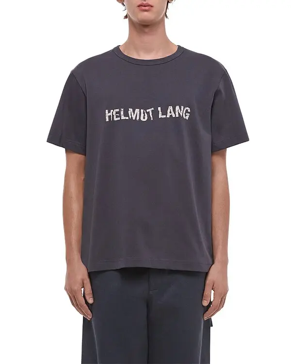 Helmut Lang Crumpled Logo Tee - Slate Blue