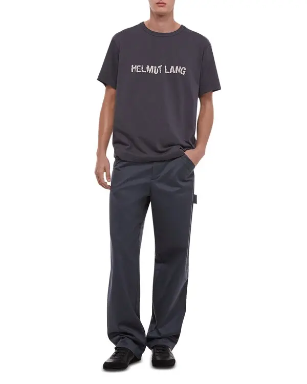 Helmut Lang Crumpled Logo Tee - Slate Blue