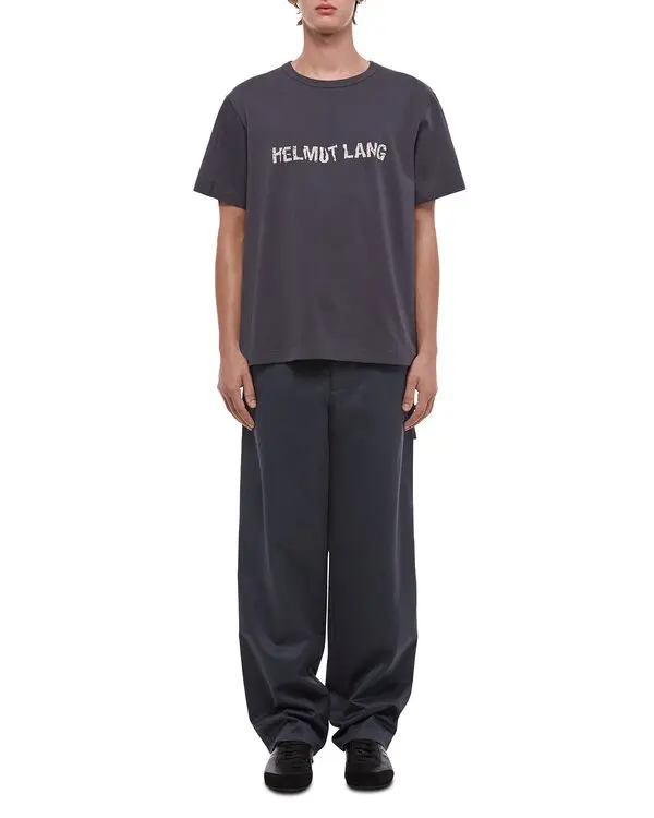 Helmut Lang Crumpled Logo Tee - Slate Blue
