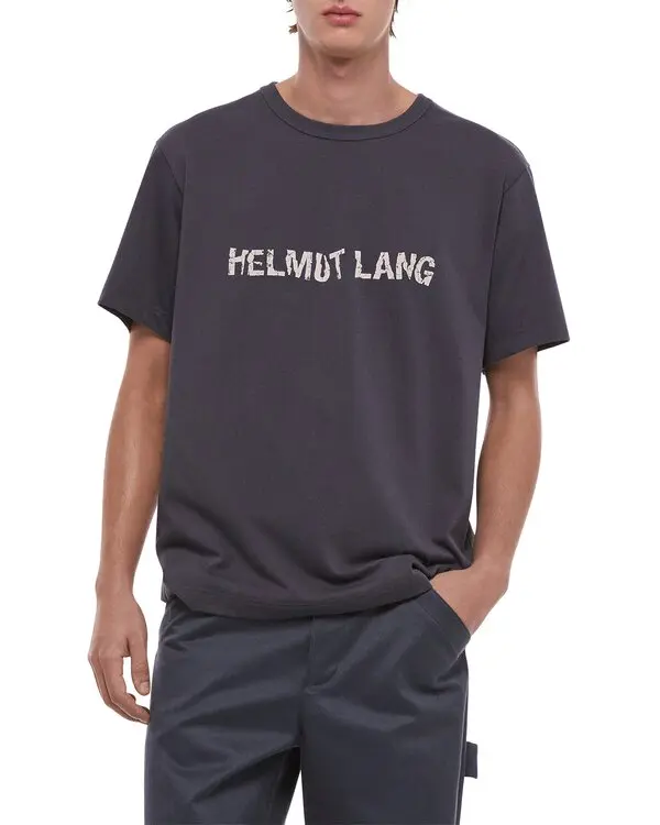 Helmut Lang Crumpled Logo Tee - Slate Blue