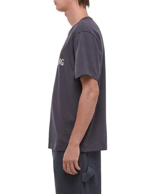 Helmut Lang Crumpled Logo Tee - Slate Blue