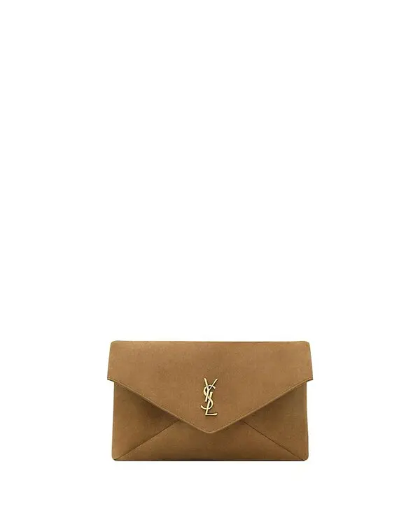 Saint Laurent Cassandre Large Envelope Pouch - Golden Leaf