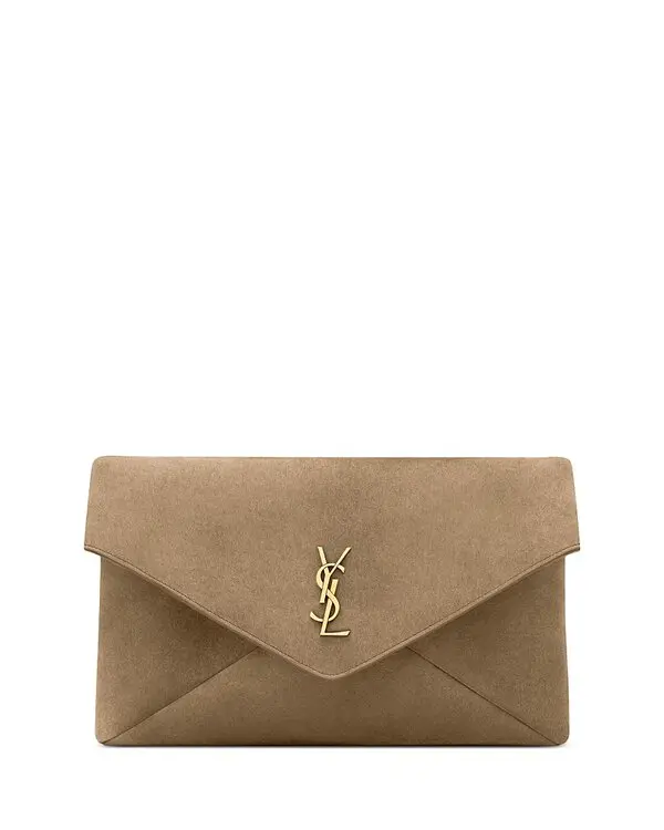Saint Laurent Cassandre Large Envelope Pouch - Light Cumin