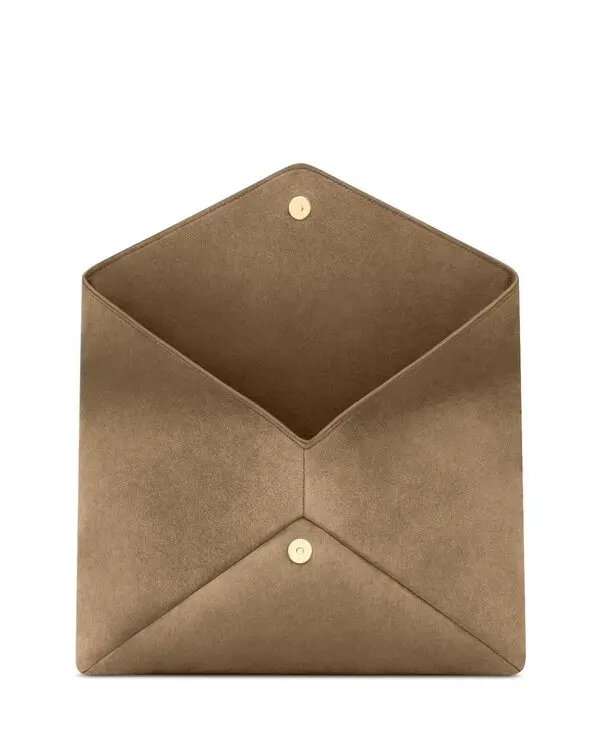 Saint Laurent Cassandre Large Envelope Pouch - Light Cumin