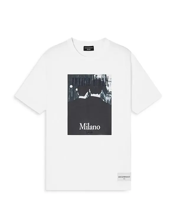 Emporio Armani Milano Graphic Logo T-shirt - Solid White