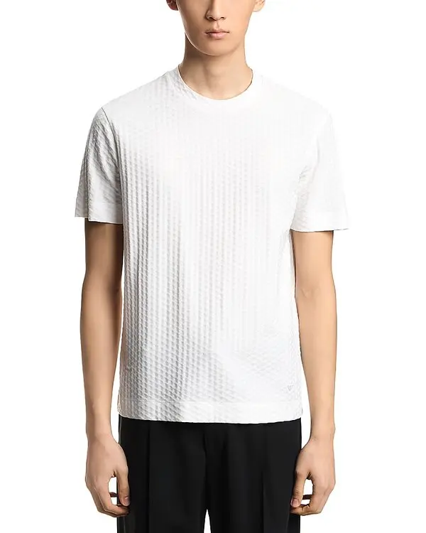 Emporio Armani Jacquard Crewneck T-shirt - Off White