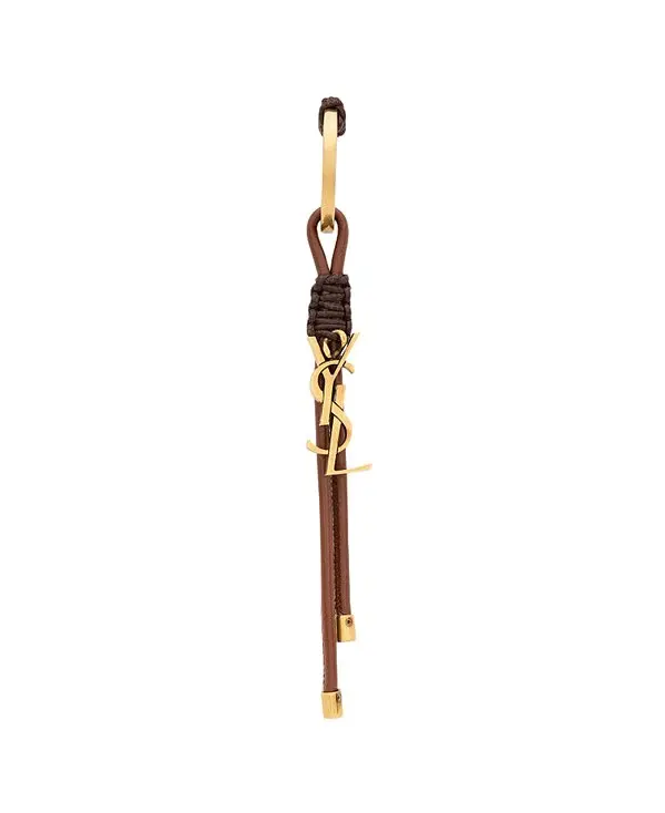 Saint Laurent Cassandre Keyring - Dark Brown