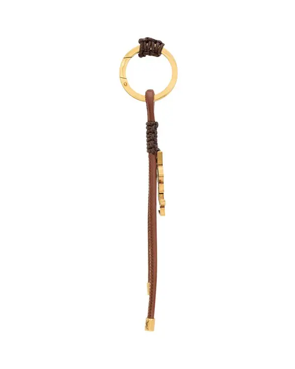 Saint Laurent Cassandre Keyring - Dark Brown