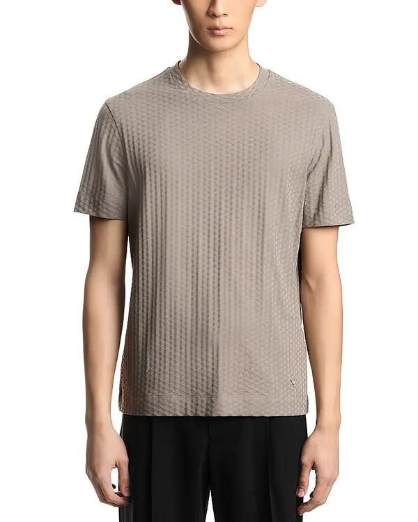 Emporio Armani Jacquard Crewneck T-shirt - Beige