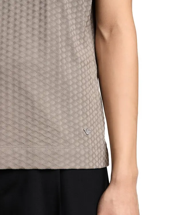Emporio Armani Jacquard Crewneck T-shirt - Beige