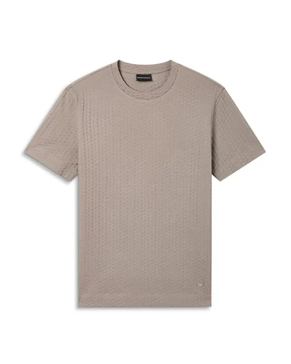 Emporio Armani Jacquard Crewneck T-shirt - Beige