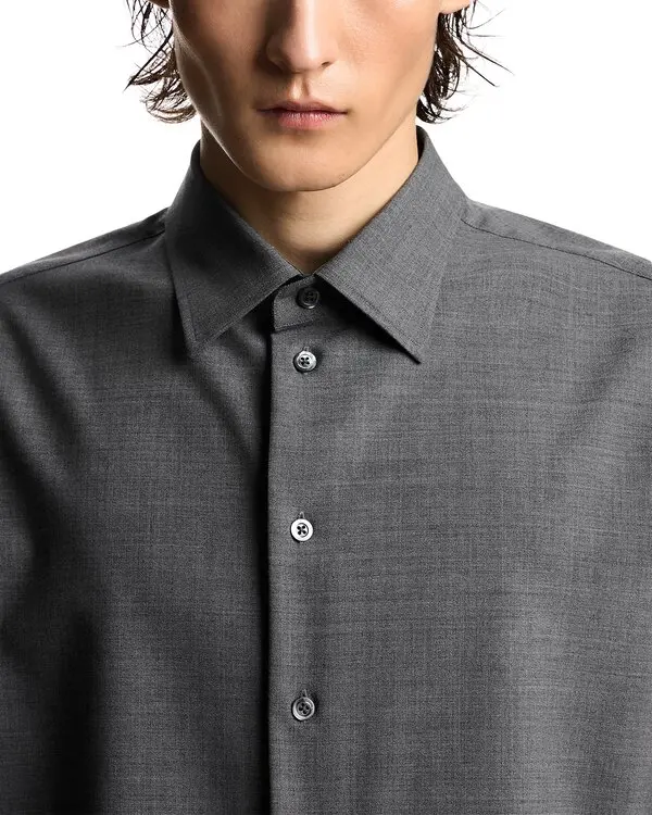 Emporio Armani Wool Sport Shirt - Solid Medium