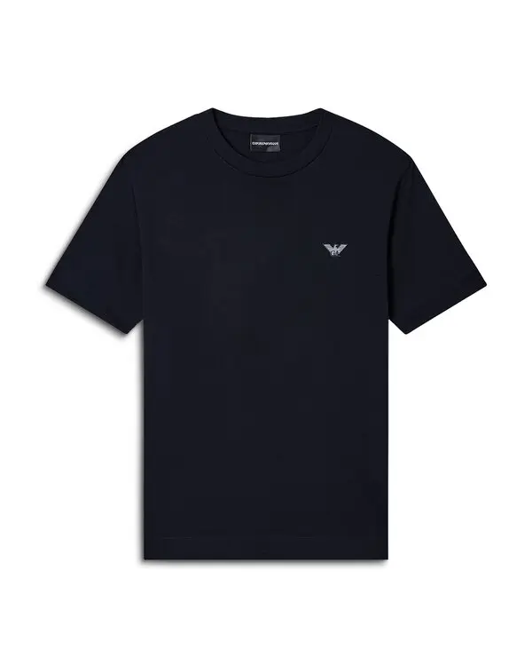 Emporio Armani Logo Slim Fit Tee - Solid Blue