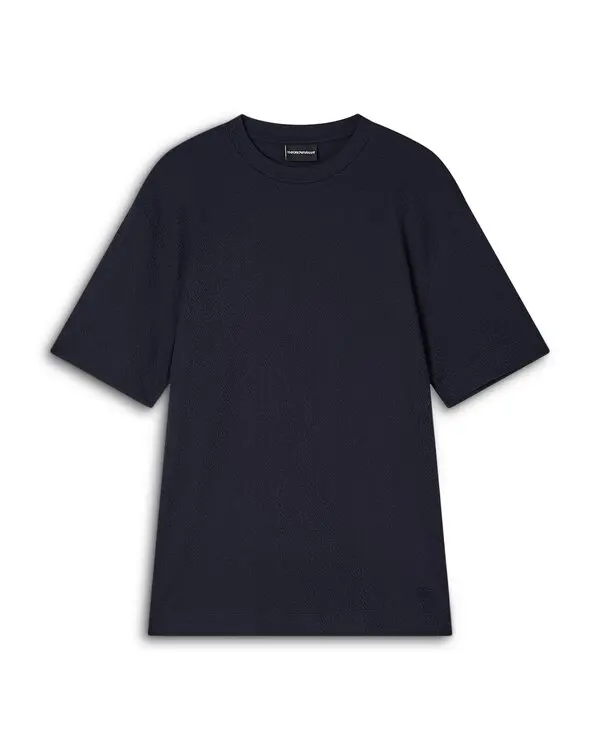 Emporio Armani Jacquard Tee - Solid Blue