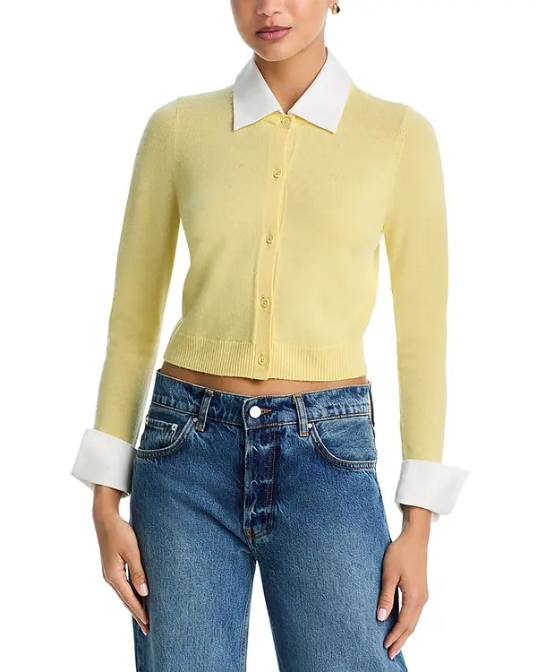 Alice + Olivia Dollie Layered Look Cardigan - Butter