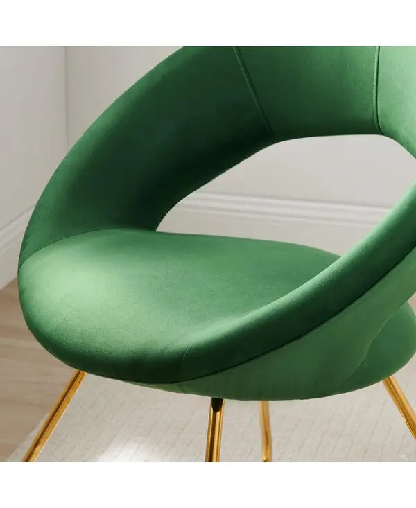 MODWAY Nouvelle Performance Velvet Dining Chair, Set Of 2 - Gold Emerald