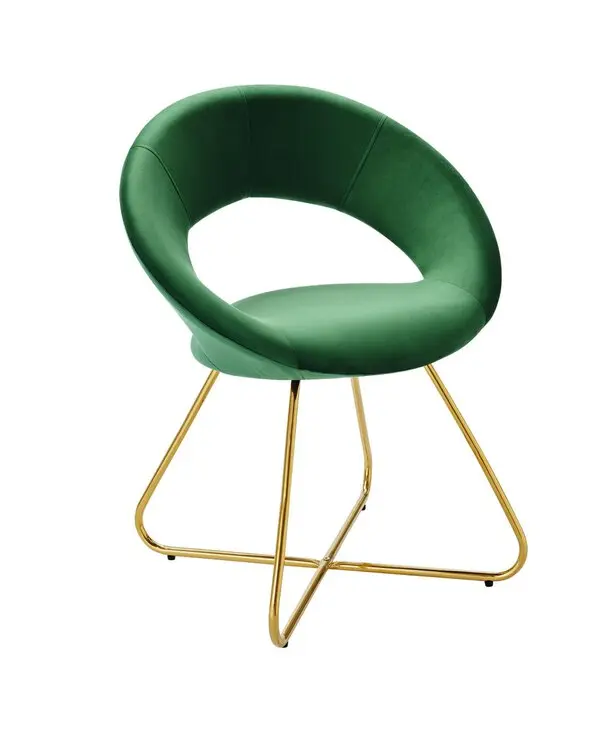 MODWAY Nouvelle Performance Velvet Dining Chair, Set Of 2 - Gold Emerald