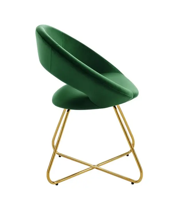 MODWAY Nouvelle Performance Velvet Dining Chair, Set Of 2 - Gold Emerald