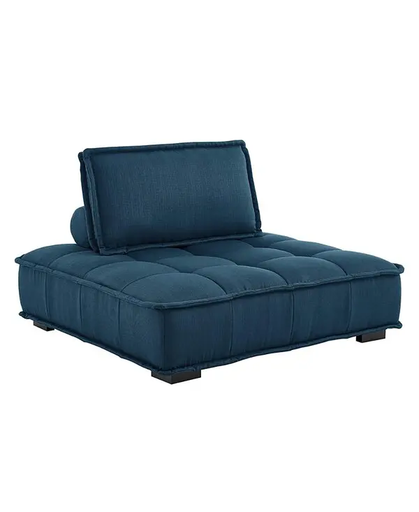 MODWAY Saunter Tufted Fabric Armless Chair - Azure