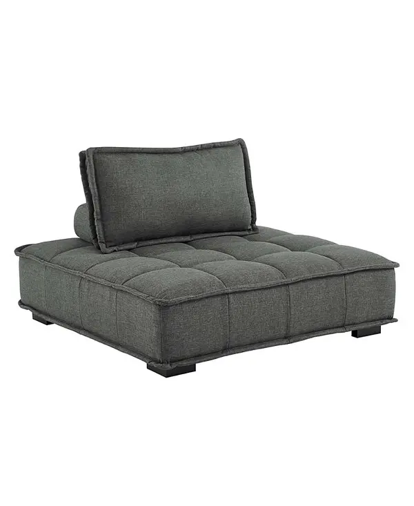 MODWAY Saunter Tufted Fabric Armless Chair - Gray