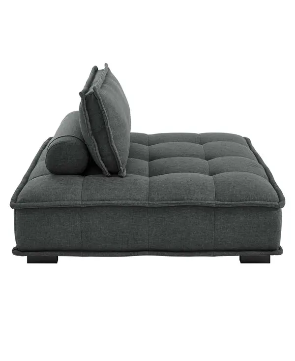 MODWAY Saunter Tufted Fabric Armless Chair - Gray