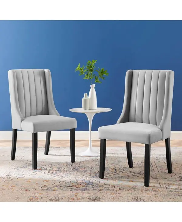 MODWAY Renew Parsons Performance Velvet Dining Side Chairs, Set Of 2