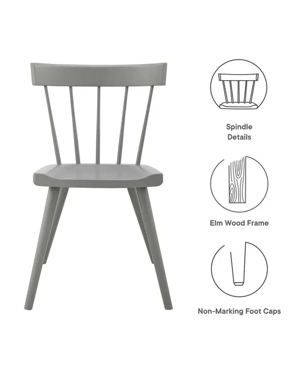 MODWAY Sutter Wood Dining Side Chair - Light Gray