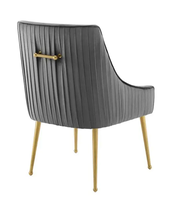 MODWAY Discern Pleated Back Upholstered Performance Velvet Dining Chair, Set Of 2