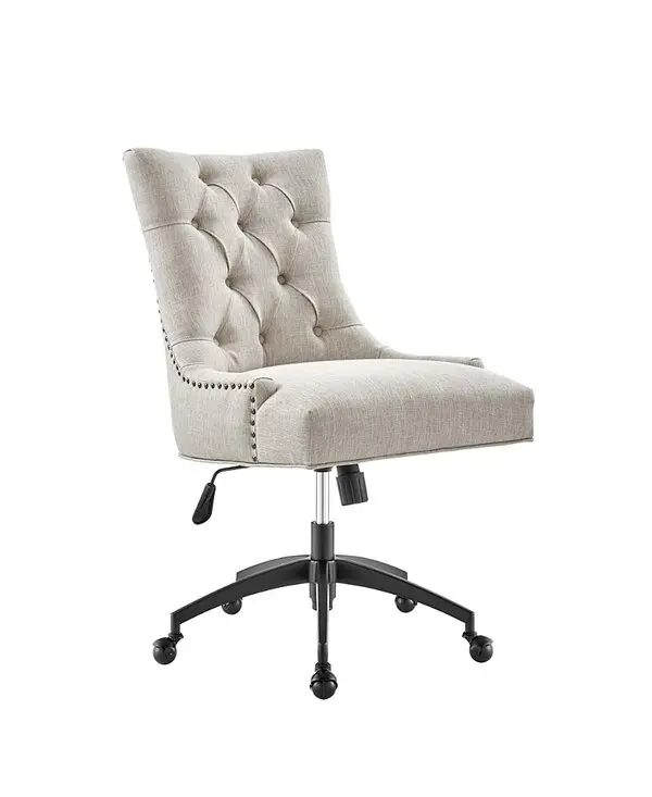 MODWAY Regent Tufted Fabric Office Chair - Black Beige