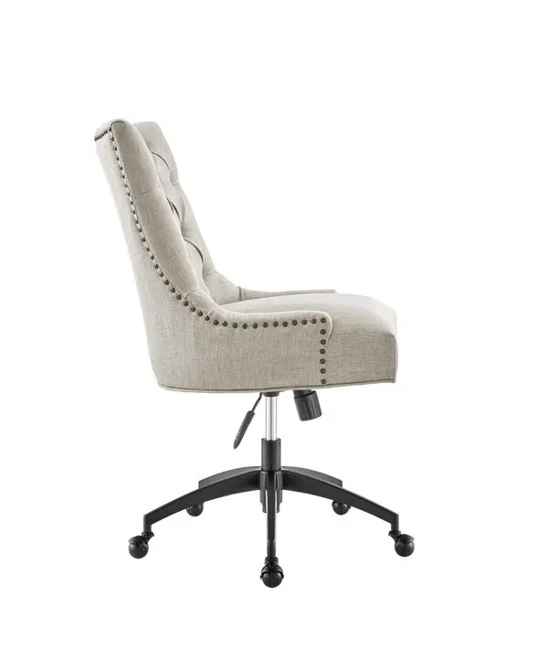 MODWAY Regent Tufted Fabric Office Chair - Black Beige