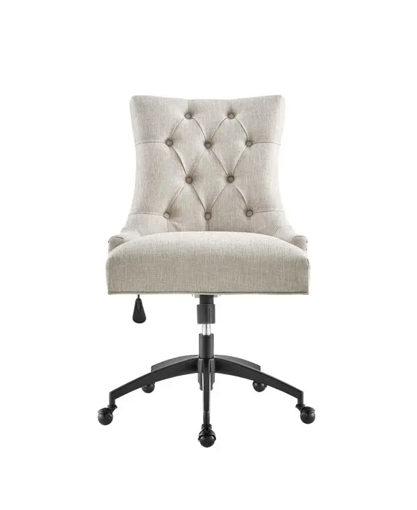MODWAY Regent Tufted Fabric Office Chair - Black Beige
