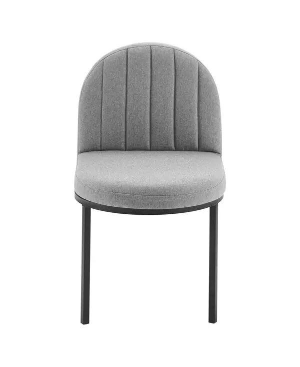 MODWAY Isla Upholstered Fabric Dining Side Chair, Set Of 2 - Black Light Gray