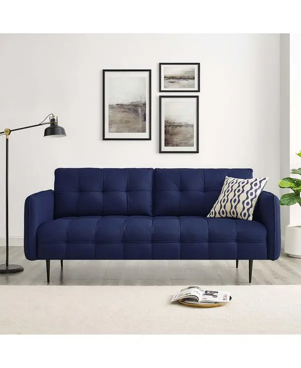 MODWAY Cameron Tufted Fabric Sofa - Royal Blue