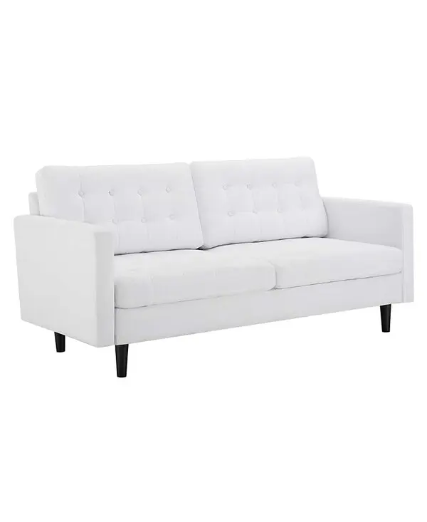 MODWAY Exalt Tufted Fabric Sofa - White