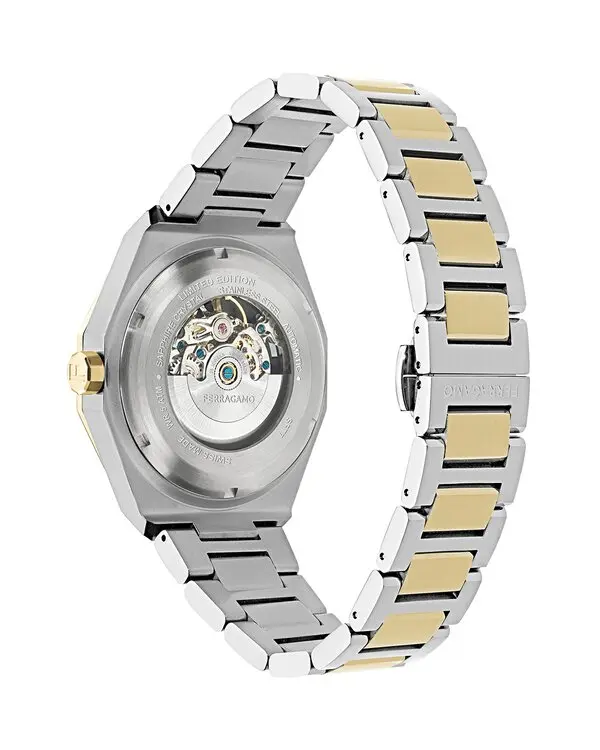 FERRAGAMO Edge Skeleton Automatic Watch, 42mm