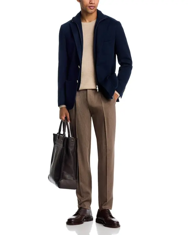 Eleventy Cotton Jersey Jacket With Removable Bib - Navy