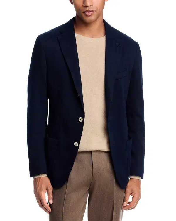 Eleventy Cotton Jersey Jacket With Removable Bib - Navy