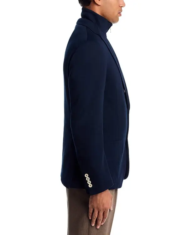Eleventy Cotton Jersey Jacket With Removable Bib - Navy